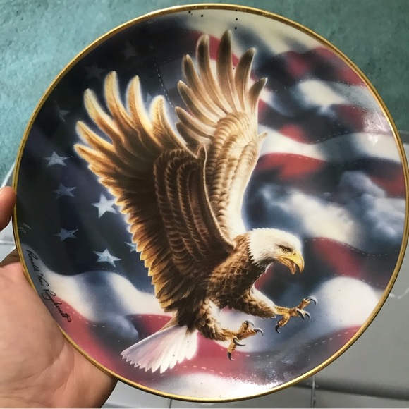 Wall Decor | The American Eagle Plate Has Flaws Shown In Photos Glass ...